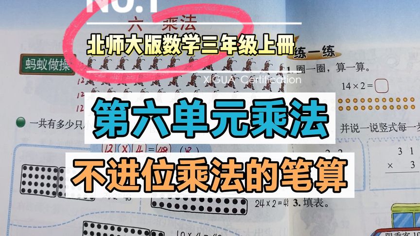 北师大版数学三年级上册第六单元乘法不进位乘法的笔算方法