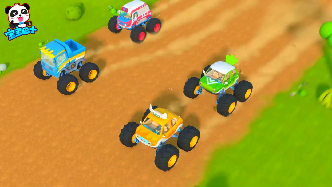 疯狂怪兽车:怪兽车们决定在小路上来一场速度比赛!
