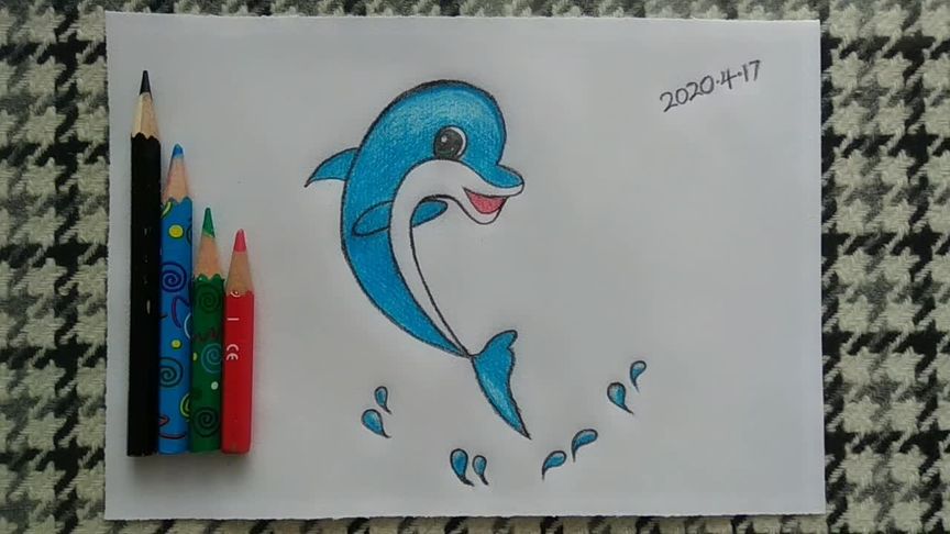 简笔画儿童画幼儿简笔画——海豚
