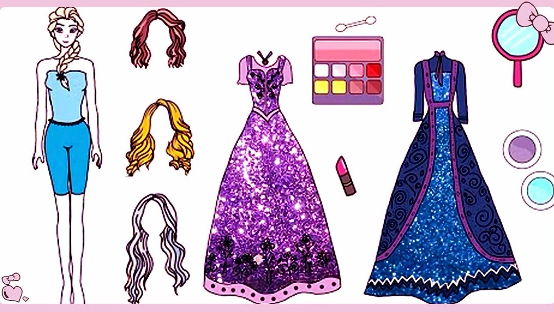 迪士尼手工剪纸书:超美!教你给艾莎公主设计华丽闪亮的晚礼裙!