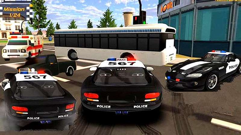 警车模拟器,方块警车高架桥救援