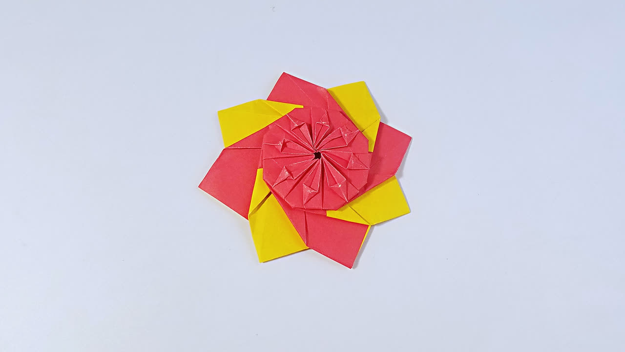 教你折纸平面几何花,简单漂亮,儿童很喜欢