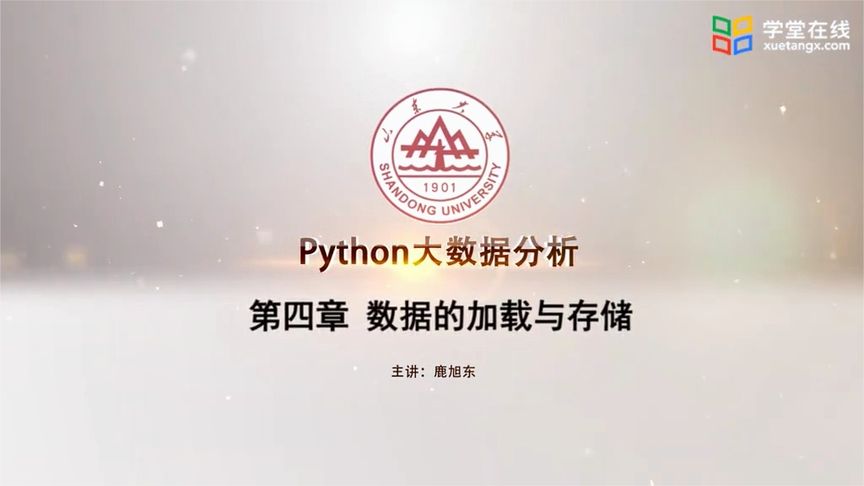 山东大学公开课 《Python数据大分析》_P22[4.1.1]数据加载和存储
