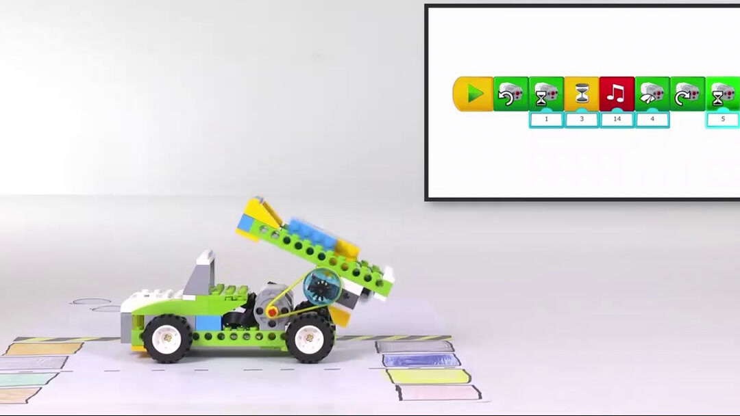 拼搭乐高wedo,垃圾回收车,附带搭建图和程序