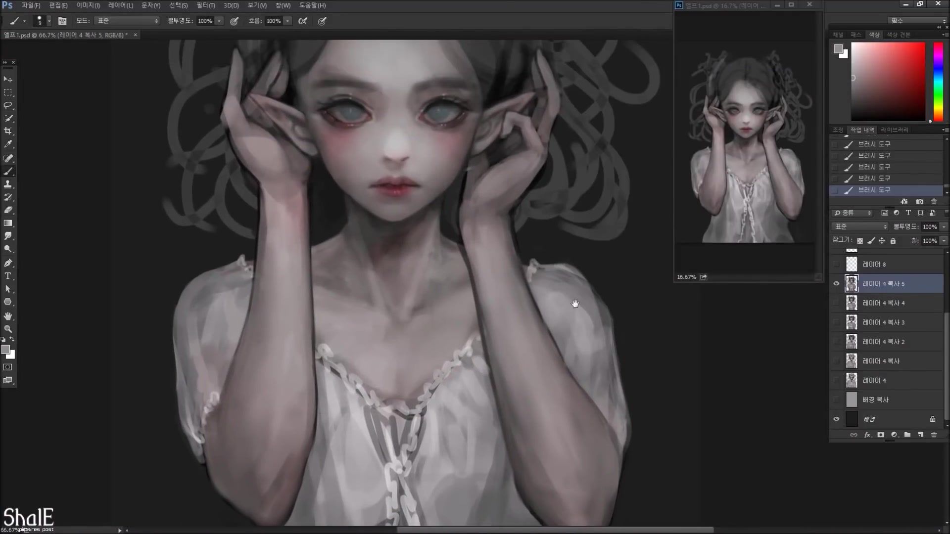 易CG | Shal E作品之精灵女孩厚涂