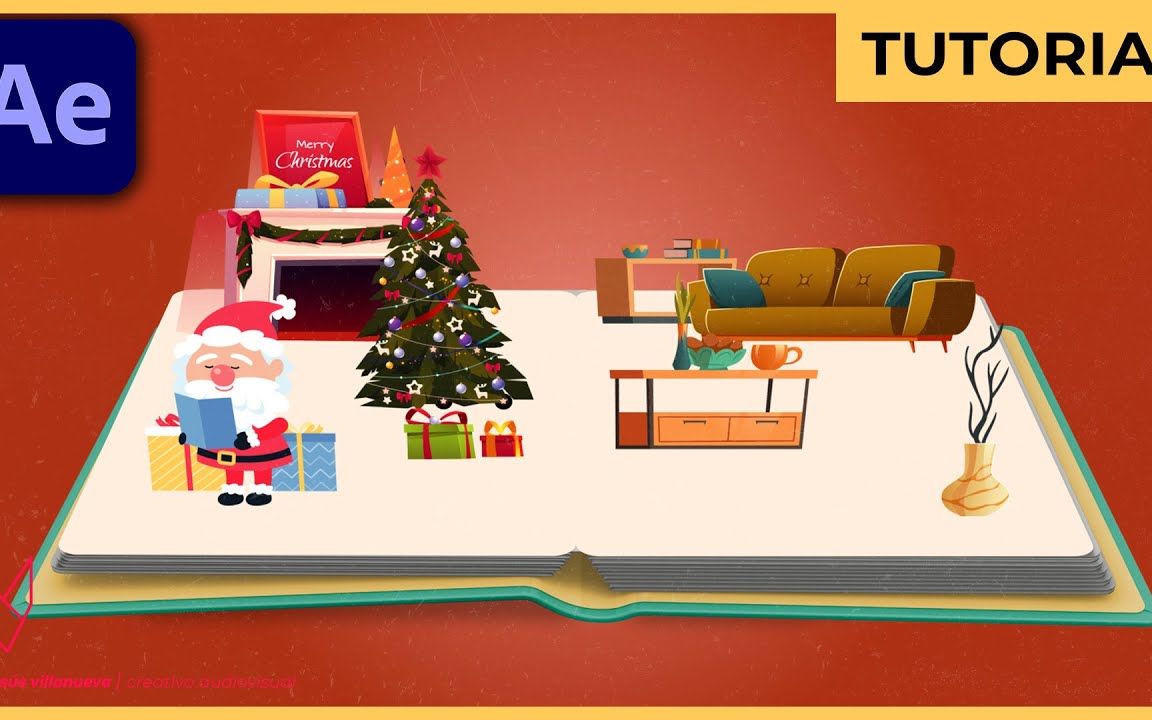 【AE教程|油管搬运|MG动画|效果】使用 Pop-Up 风格为一本书制作...