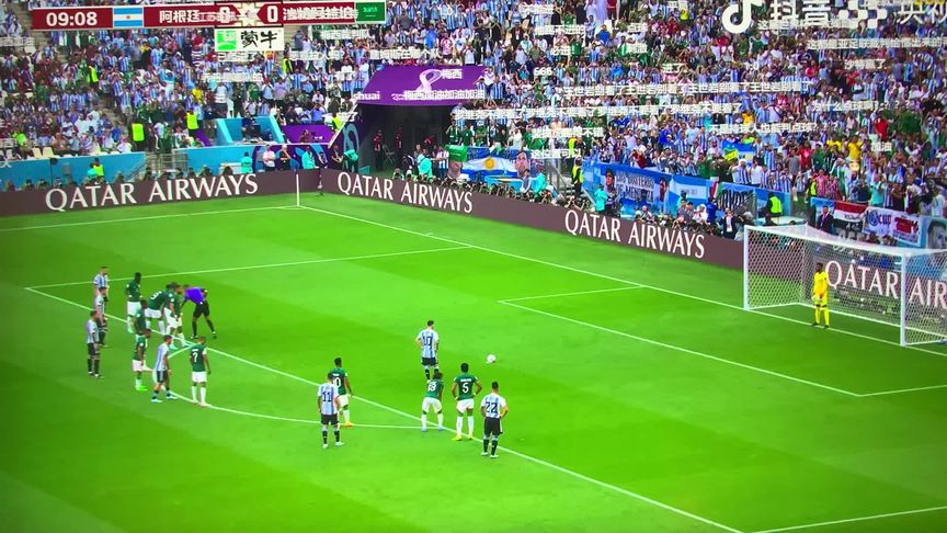 梅西首场首球点球射门开场1:0沙特阿拉伯#卡塔尔世界杯 #梅西