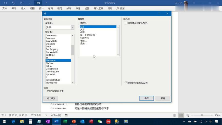 Word实用技能培训-第16节-域