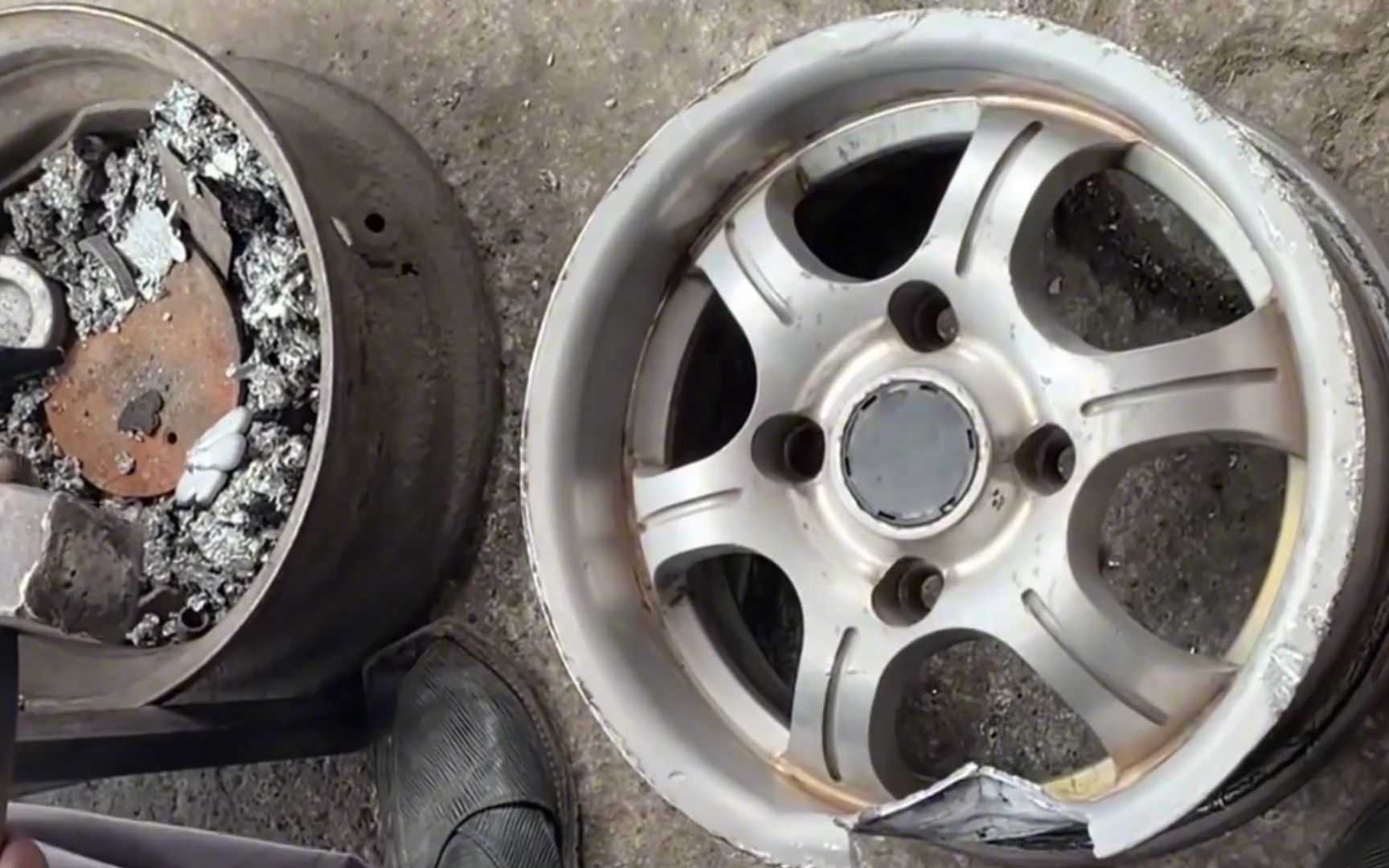 看巴铁兄弟如何修补爆裂的轮毂,修复好跟新的一样