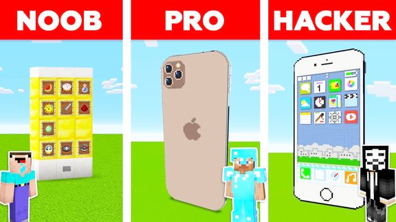 我的世界:制作一个手机模型建筑,精彩游戏视频