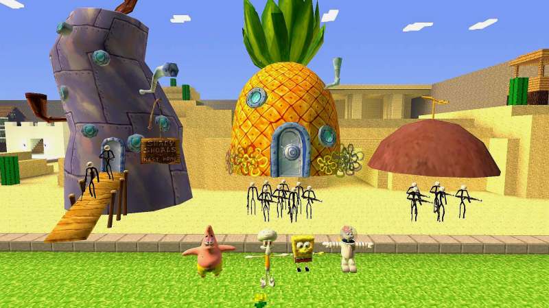 GMOD游戏菠萝房子被火柴人住了那海绵宝宝住哪里?