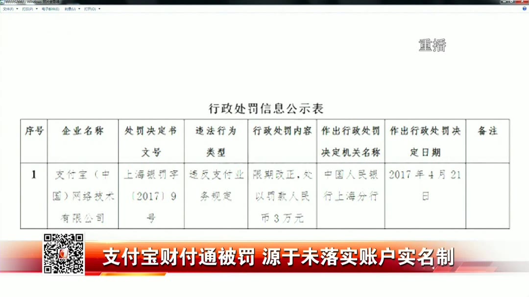支付宝财付通被罚 源于未落实账户实名制
