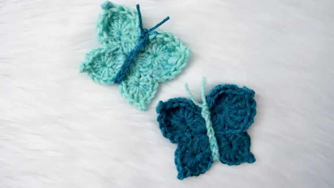 「钩针编织」看看如何用毛线钩织蝴蝶!