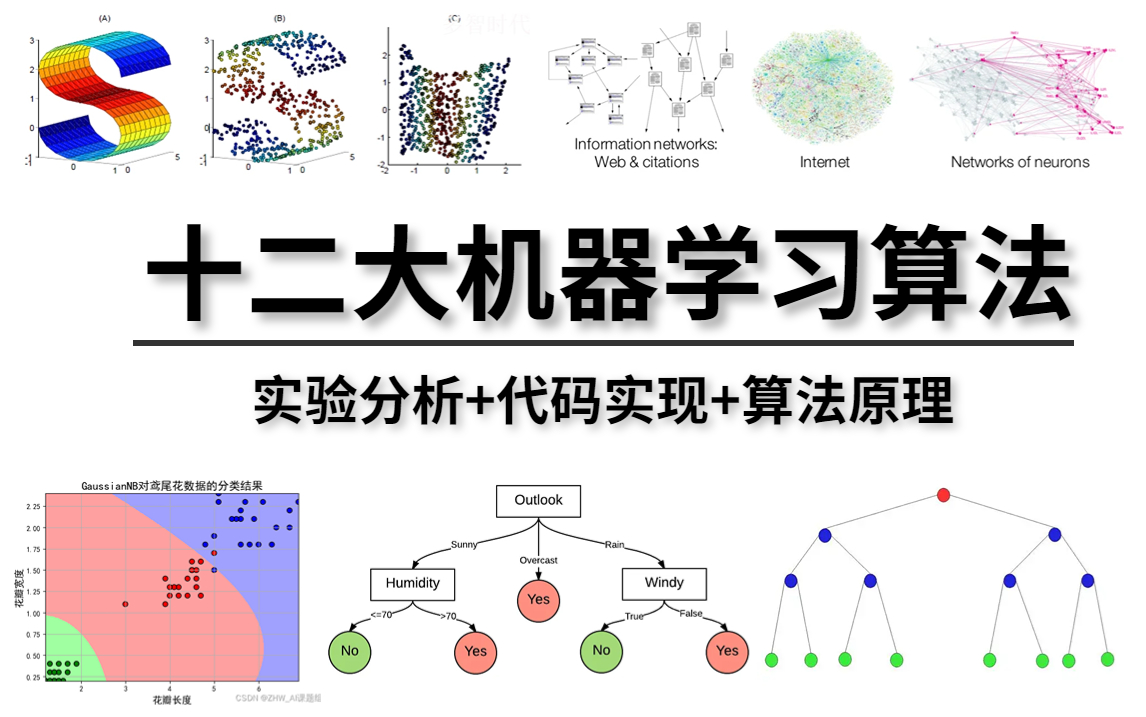 封神!【十二大机器学习算法】实验分析+代码实现+算法原理!12小时...