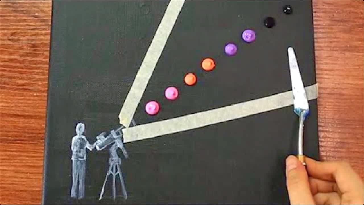 会画画的人到底有多厉害?随便抹上几滴颜料,就能还原一片星空