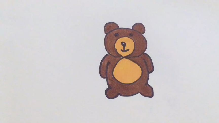 亲子趣味简笔画,小熊