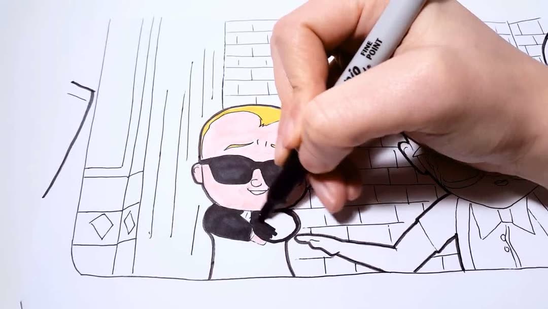 儿童创意简笔画 画可爱的卡通人物并着色 涂鸦