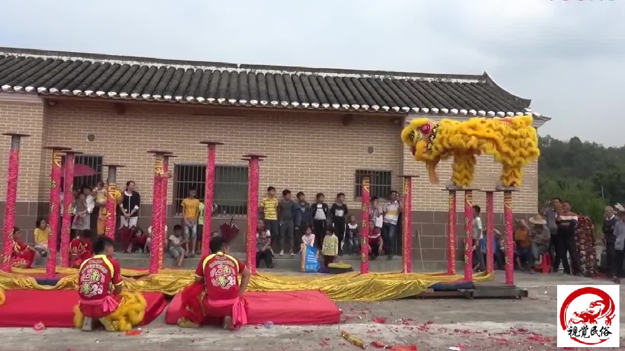 广东佛山南粤黄飞鸿醒狮表演,看着很不容易,是你会选择学舞狮吗