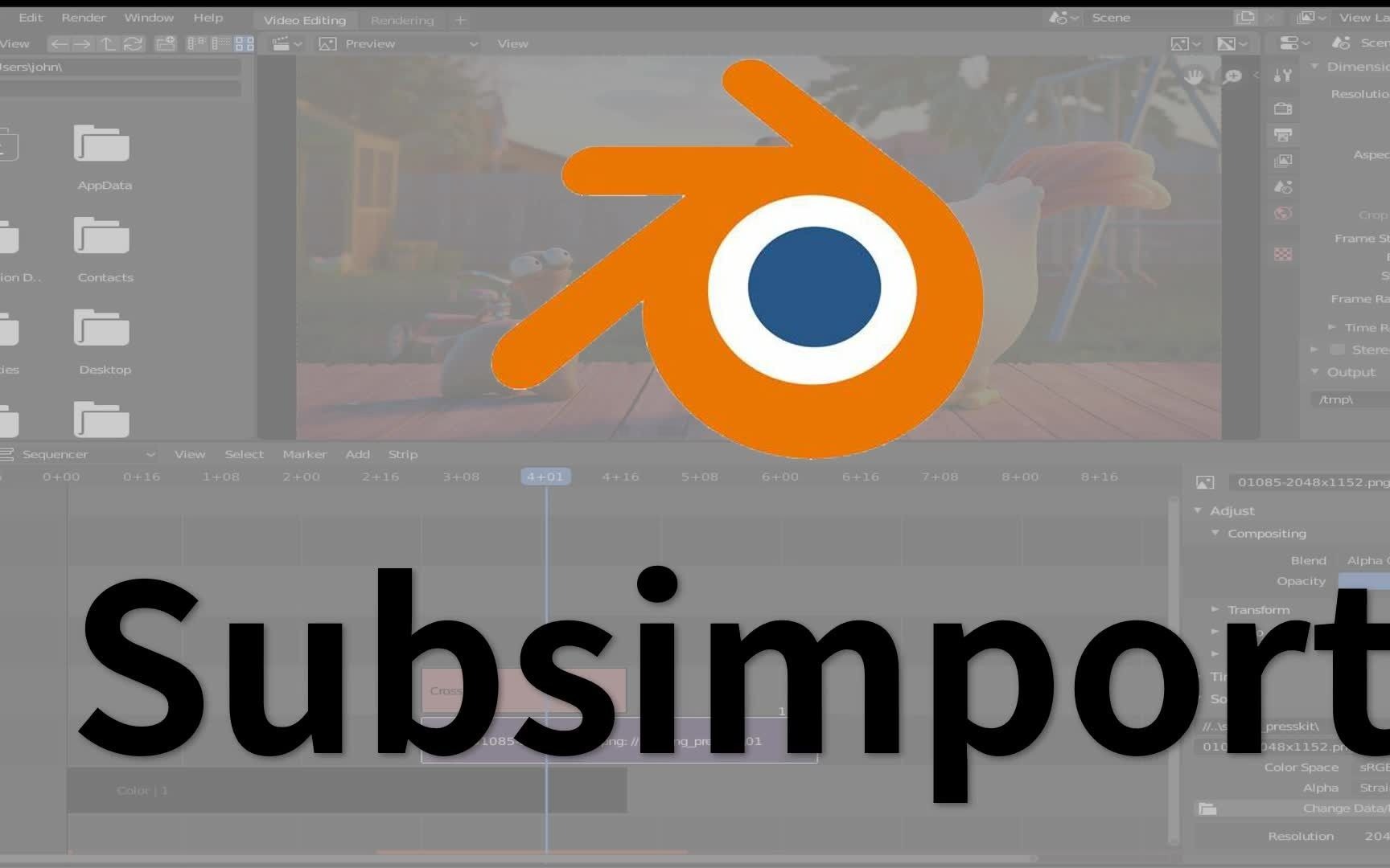 利用Subsimport和Blender为视频添加类Karaoke的字幕