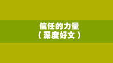 信任的力量(深度好文)!