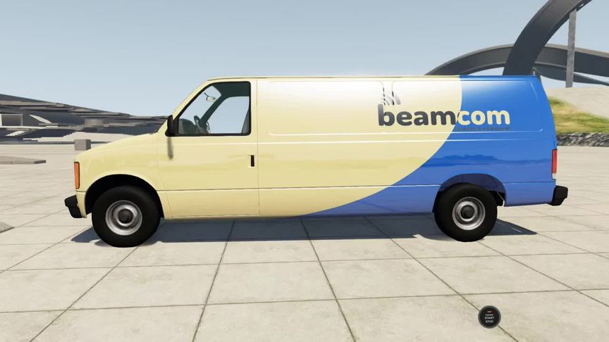 BeamNG车祸模拟器,厢式面包车测试超强悬挂性能