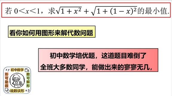 初中数学培优题,看你如何用图形来解代数问题,难倒一大片