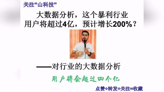 大数据分析,这个暴利行业用户将超过4亿,预计增长200%?