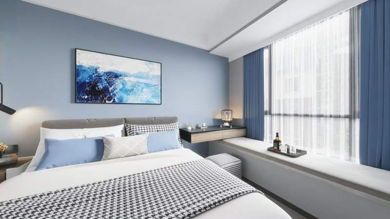 简约风格卧室效果图,喜欢这样的设计,特别是飘窗