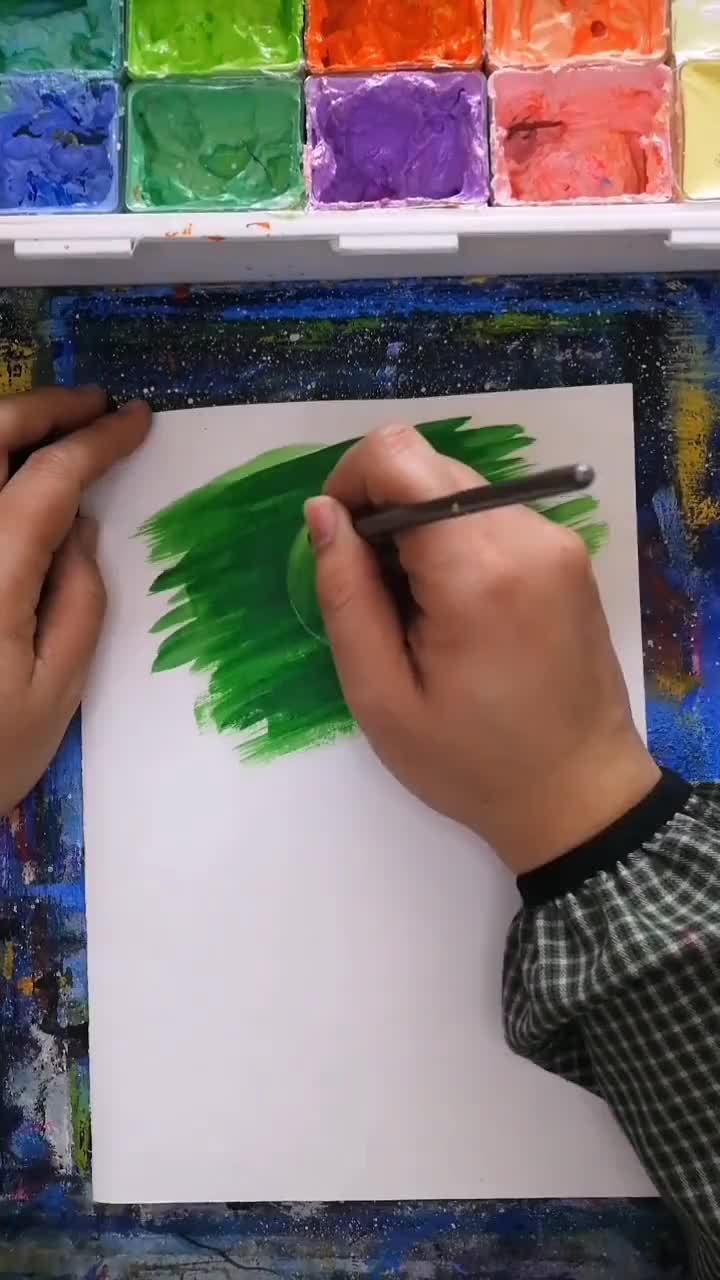 画一个水珠 老铁们你们喜欢吗 手绘 丙烯 画画 绘画 画水珠