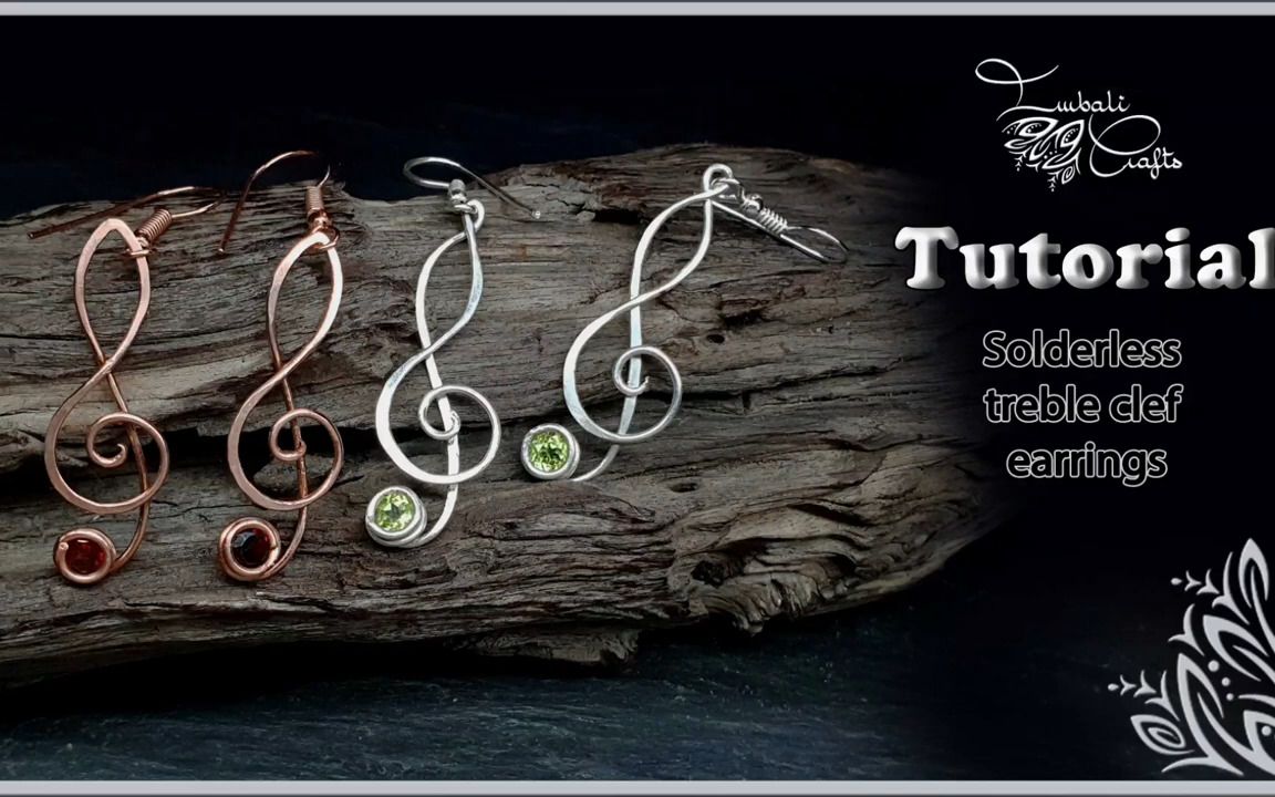 【绕线教程】Solder-less treble clef wire earrings