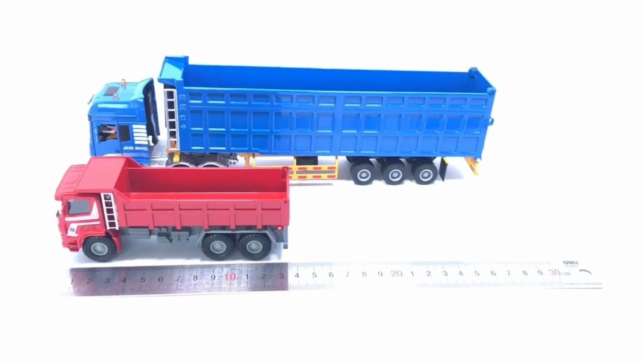 合金大卡车模型玩具,半挂式重型运输车重卡自卸翻斗货车工程车玩具