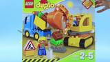 积木卡车和积木挖掘机的组装-玩具开箱