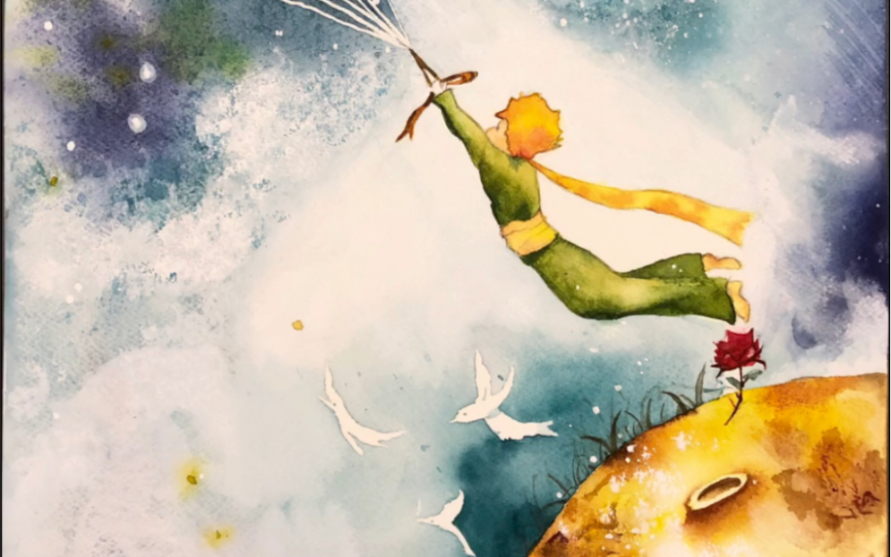 【水彩小王子星球】留白胶喷溅印染枯笔综合技法