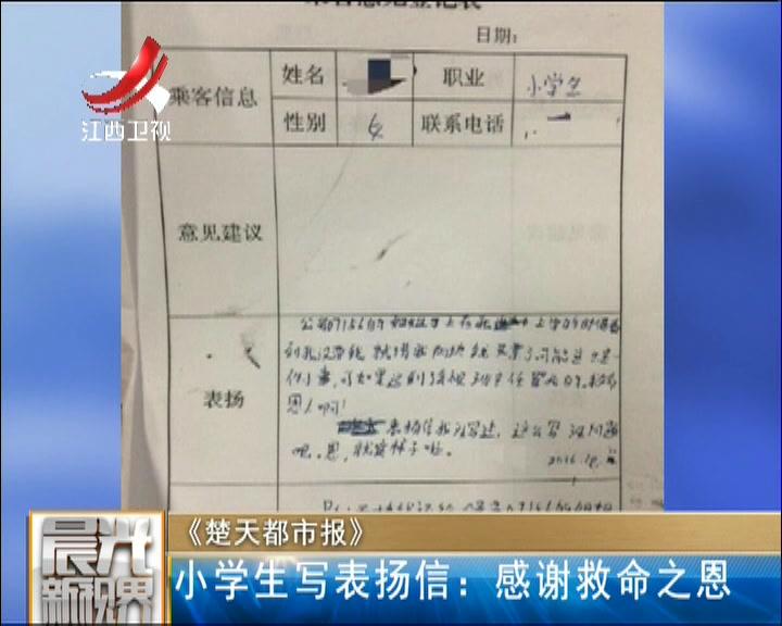 小学生写表扬信:感谢救命之恩