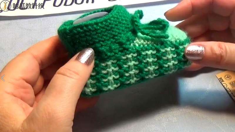 棒针编织可爱的宝宝毛线鞋,简单漂亮,给宝宝织一双真漂亮