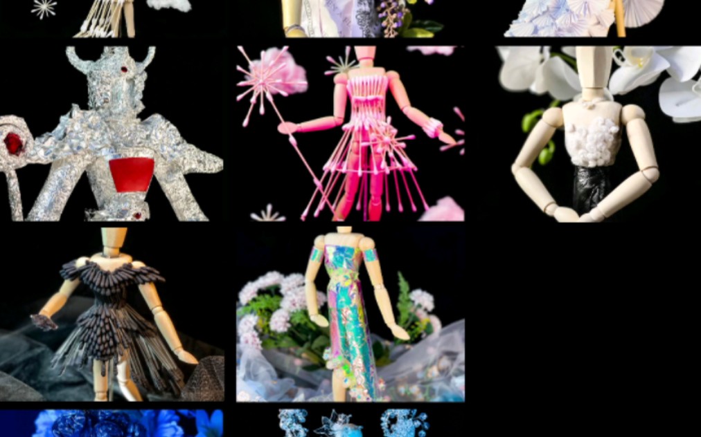 服装设计 半立体布料拼贴手工课~同学们的毕业作品#手工#创意#学生...