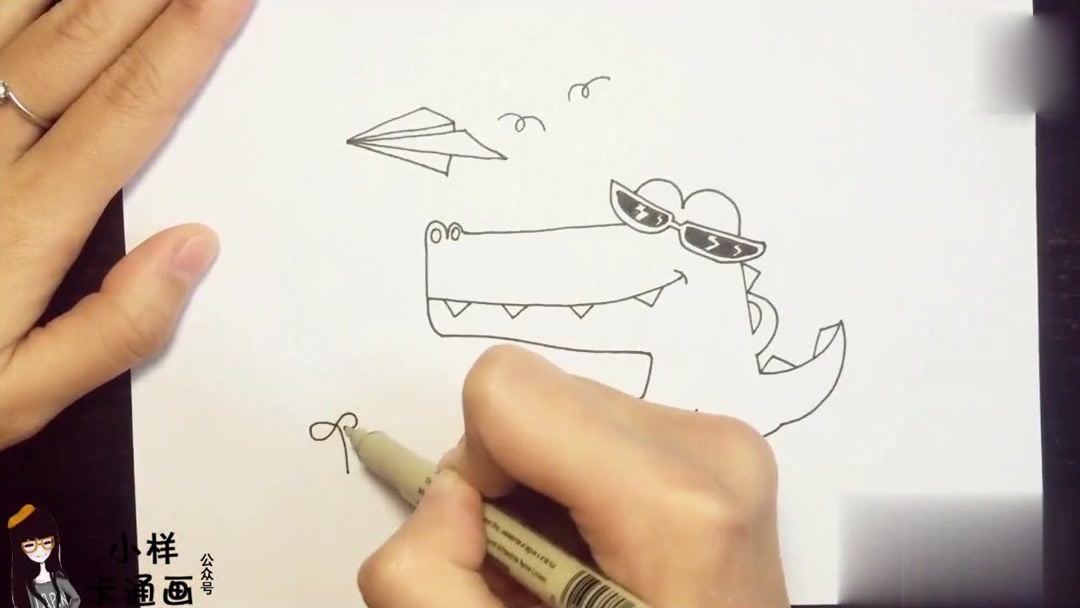 儿童画画,两分钟简笔画,学画一条简单帅气的鳄鱼,家有宝贝的赶快收藏吧