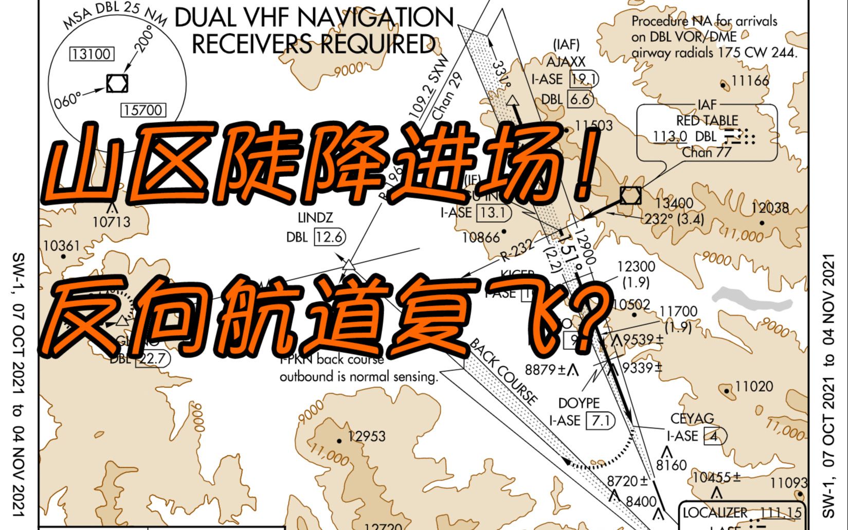 微软模拟飞行:【高难度进场初学】ASPEN LOC/DME-E 使用反向航道...