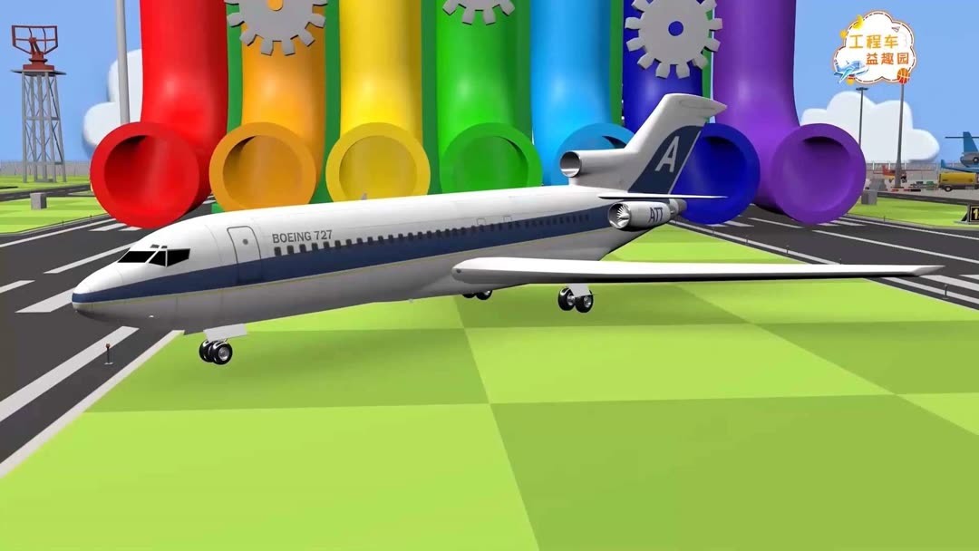 工程车好伙伴动画 第31集 坐飞机