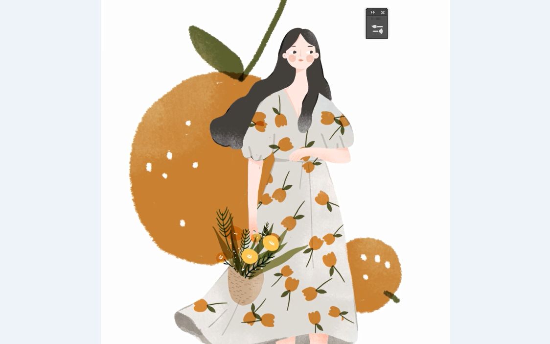 {商业插画}扁平风+手绘板+ps,照片转人物插画的小创意点萌发。