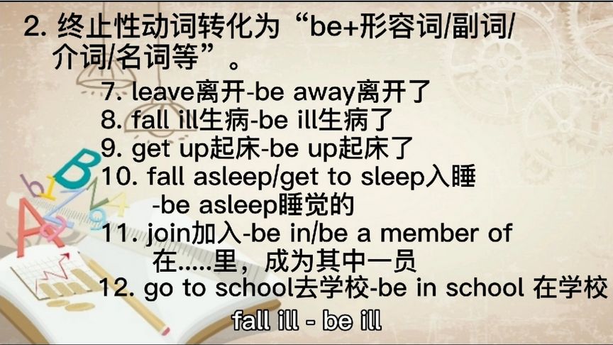英语中考考点:22组高频出现终止性动词转换成延续性动词,珍藏!