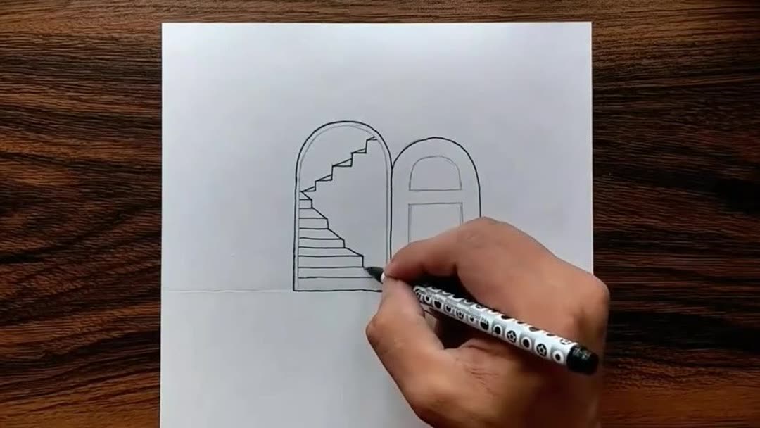 大神画的3D立体门,太逼真了