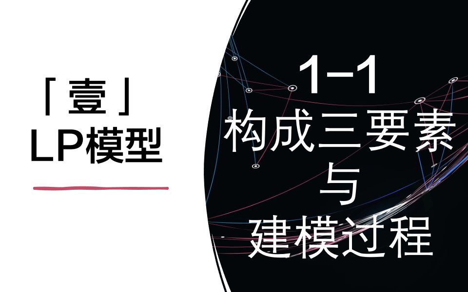 1-1 LP模型的构成三要素与建模过程