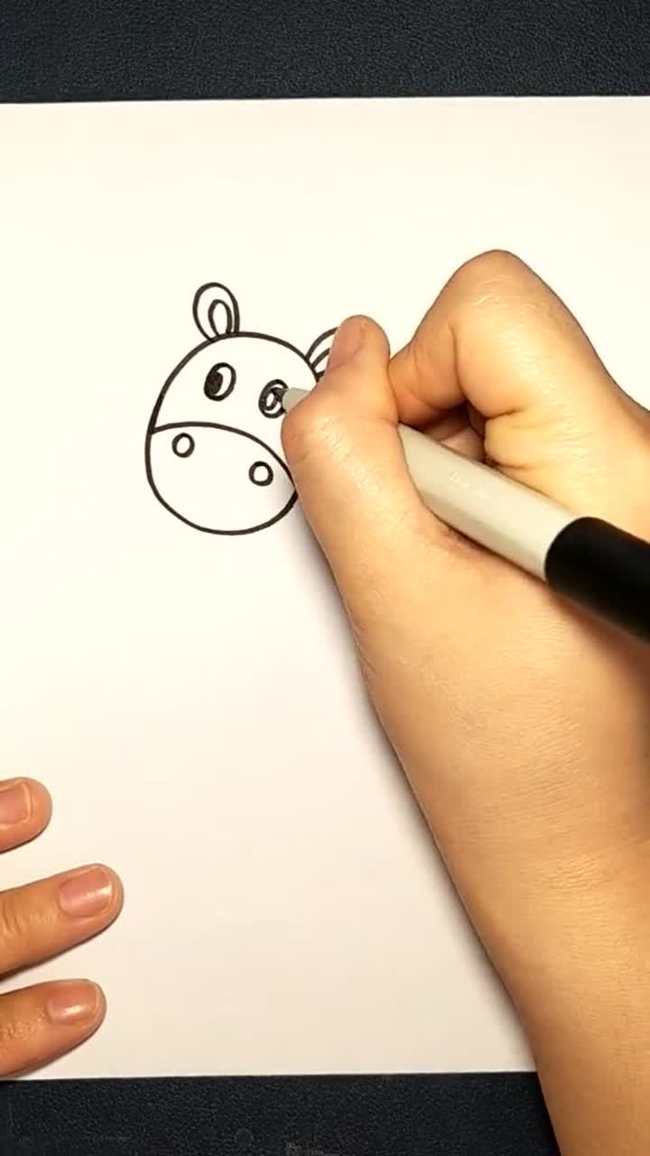 简单又可爱的糖豆简笔画,毛驴的最简单画法