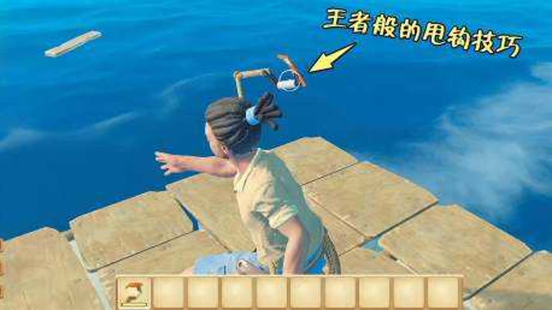 木筏求生01流落大海被鲨鱼追杀,墨哥靠欧气捡起两条肥鱼为生