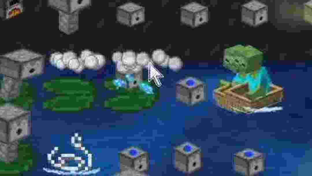 我的世界水泡泡发射器水里打僵尸