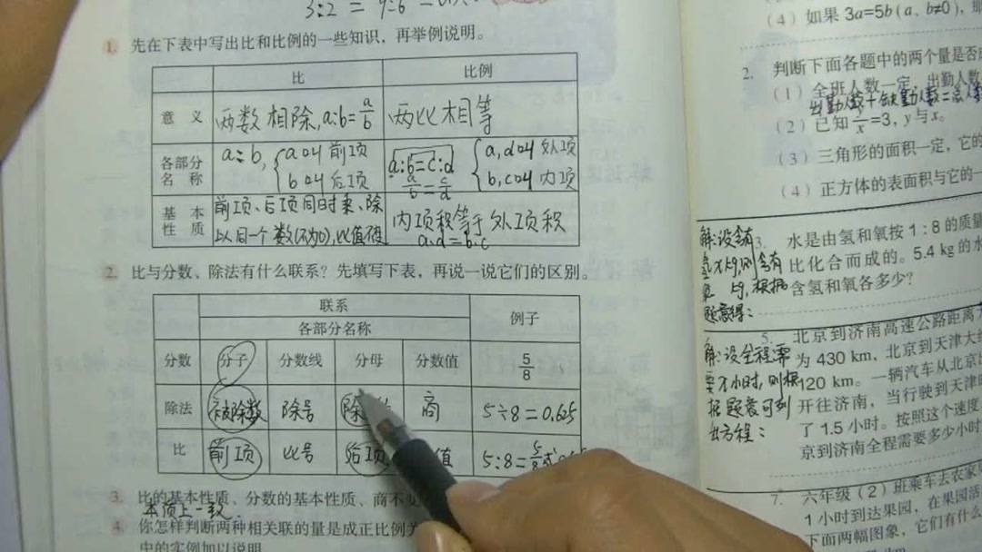 第六单元第一节数与代数课时4比和比例