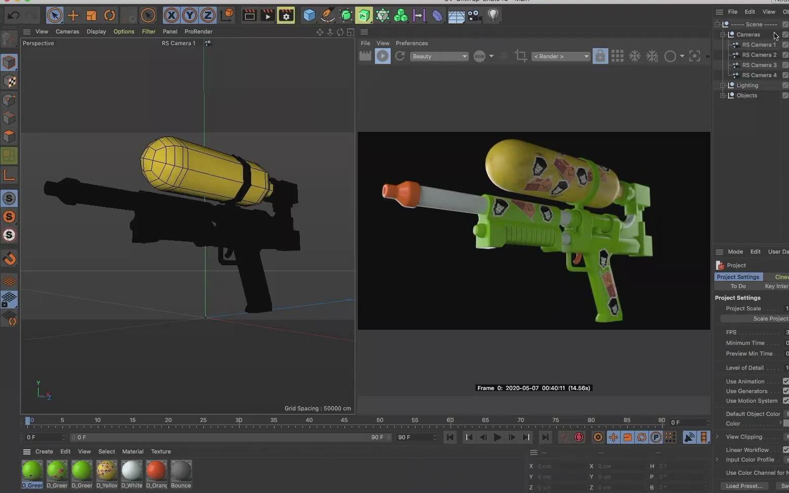 【C4D】灰猩猩GSG 模型展UV训练教程(中英双字)