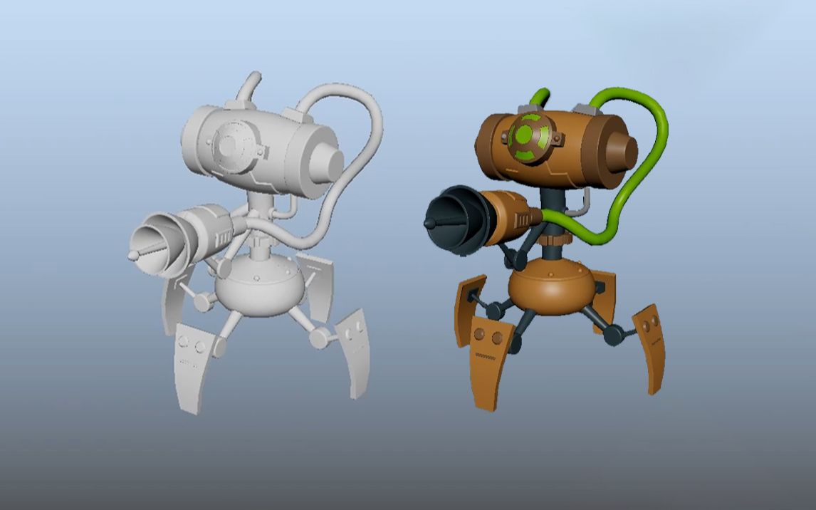 【Maya零基础建模】卡通机器人模型3D建模,maya零基础布线教程