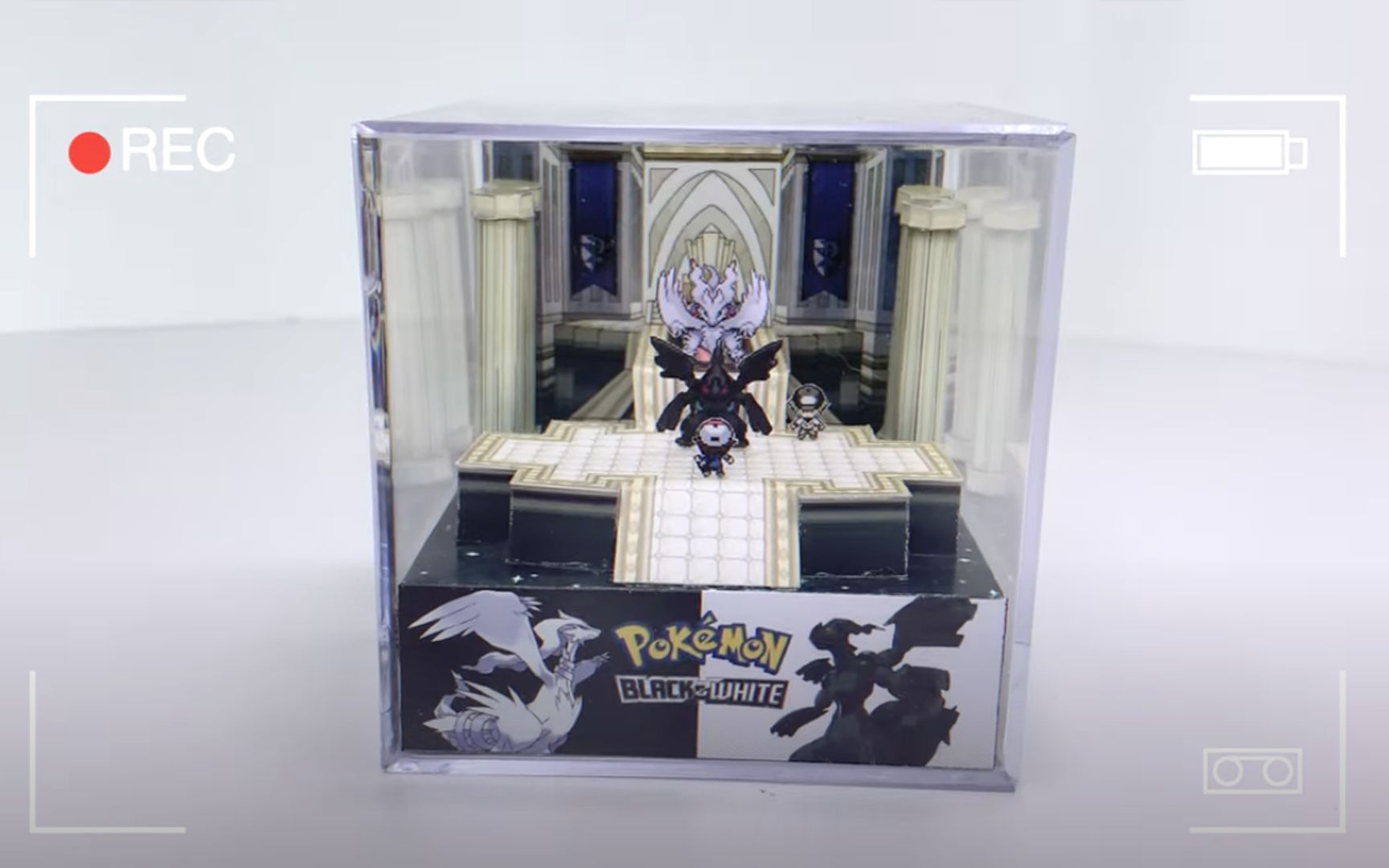 【手工纸模】口袋妖怪黑白神兽剧情游戏场景,带LED灯光效果